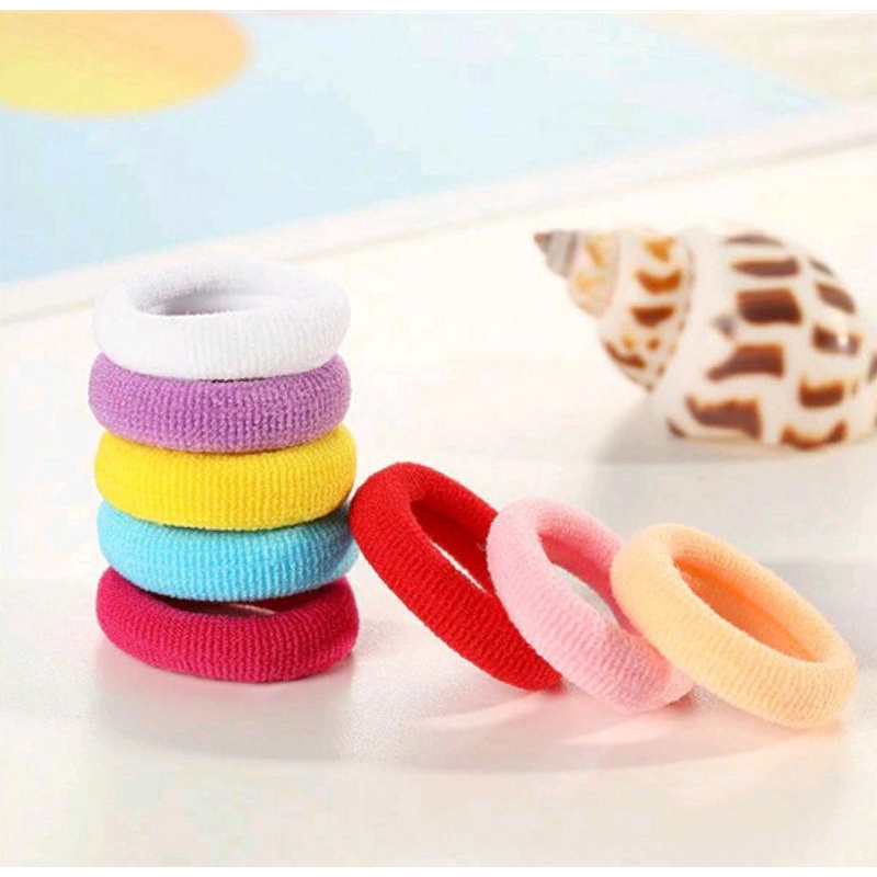 Jual Ikat Rambut Donat Mini Kunciran Rambut Warna Warni Korea | Shopee ...