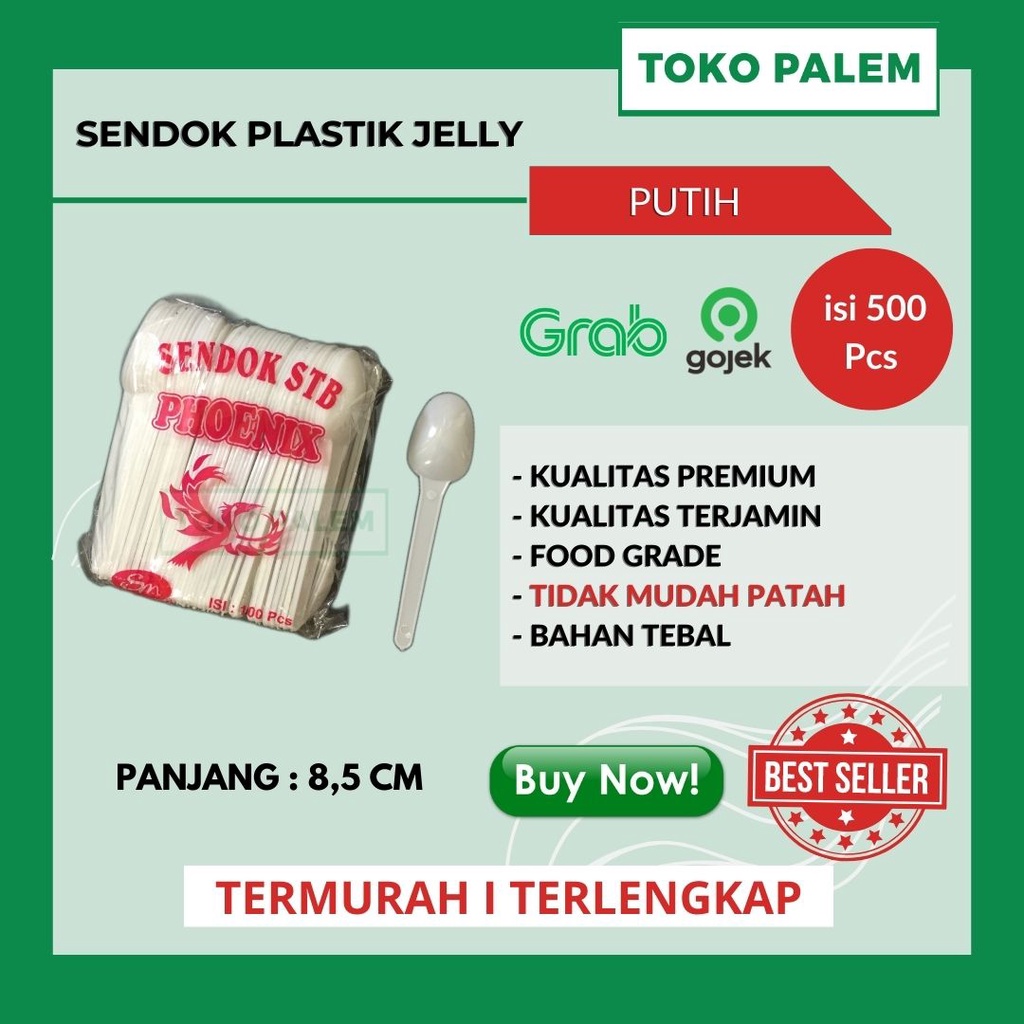 Jual Sendok Plastik Jelly Putih / Sendok Ice Cream Putih isi 500 pcs ...
