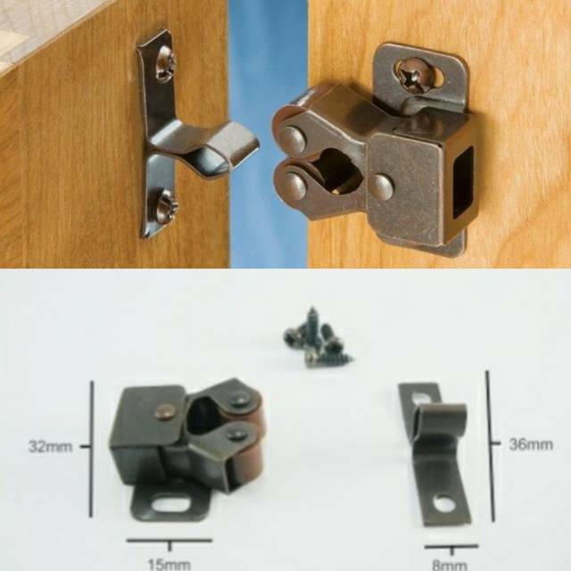 Jual Capit Udang Brown / Jepit Udang Lemari / Catches Ukuran 32MM BROWN ...