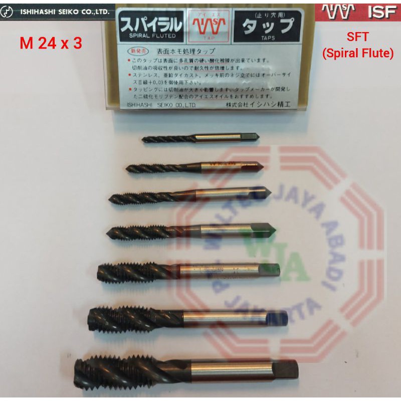 Jual Machine Tap / Tap Mesin Spiral M24 x 3 HSS Merek ISHIHASHI SEIKO (Japan) | Shopee Indonesia