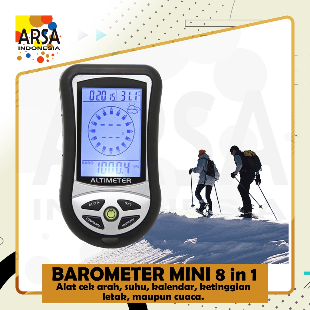 Jual kompas digital Mini 8 in 1 LCD Digital - RV77 Altimeter Barometer ...