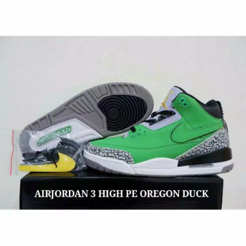 Jual SEPATU BASKET AIR JORDAN 3 HIGH PE OREGON DUCK | Shopee Indonesia