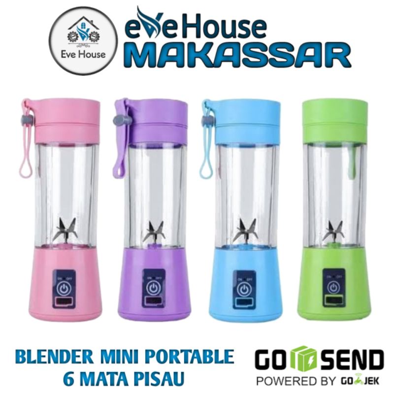 Jual MAKASSAR V41 Blender botol 6 mata pisau juice blender mini usb ...