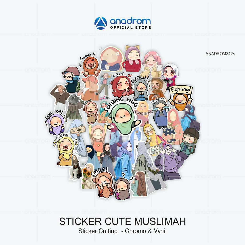 Jual Sticker Cute Muslimah | Sticker Aesthetic Muslimah | Anadrom 3424 ...