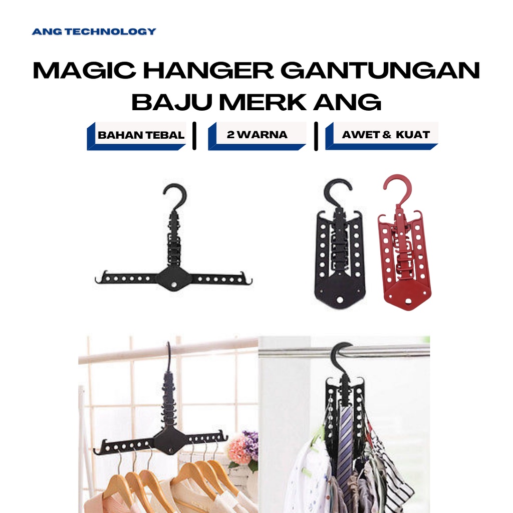 Jual Magic Hanger Gantungan Baju Jemuran Lipat Gantungan Pakaian Merk ...