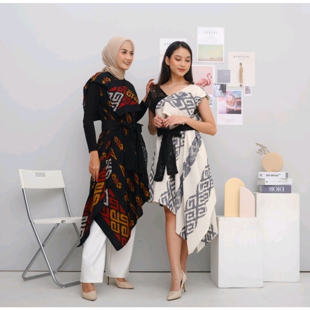 Jual Dress Tenun / Batik Tenun Wanita / Batik Tenun Wanita /Baju Tenun Etnik Wanita / Dress ...