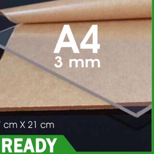 Jual (XI)Kini,. akrilik lembar lembaran a4 ukuran uk tebal 3mm 3 mm bening transparan clear ...