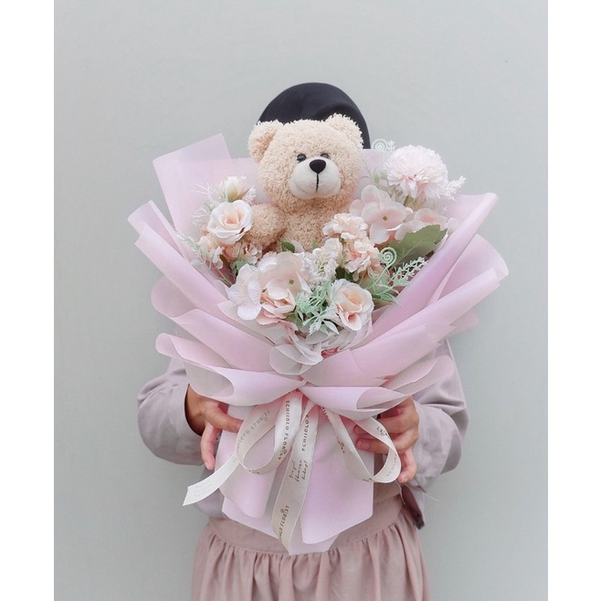 Jual buket BONEKA TEDDY BEAR bouquet bunga artificial kado ultah ...