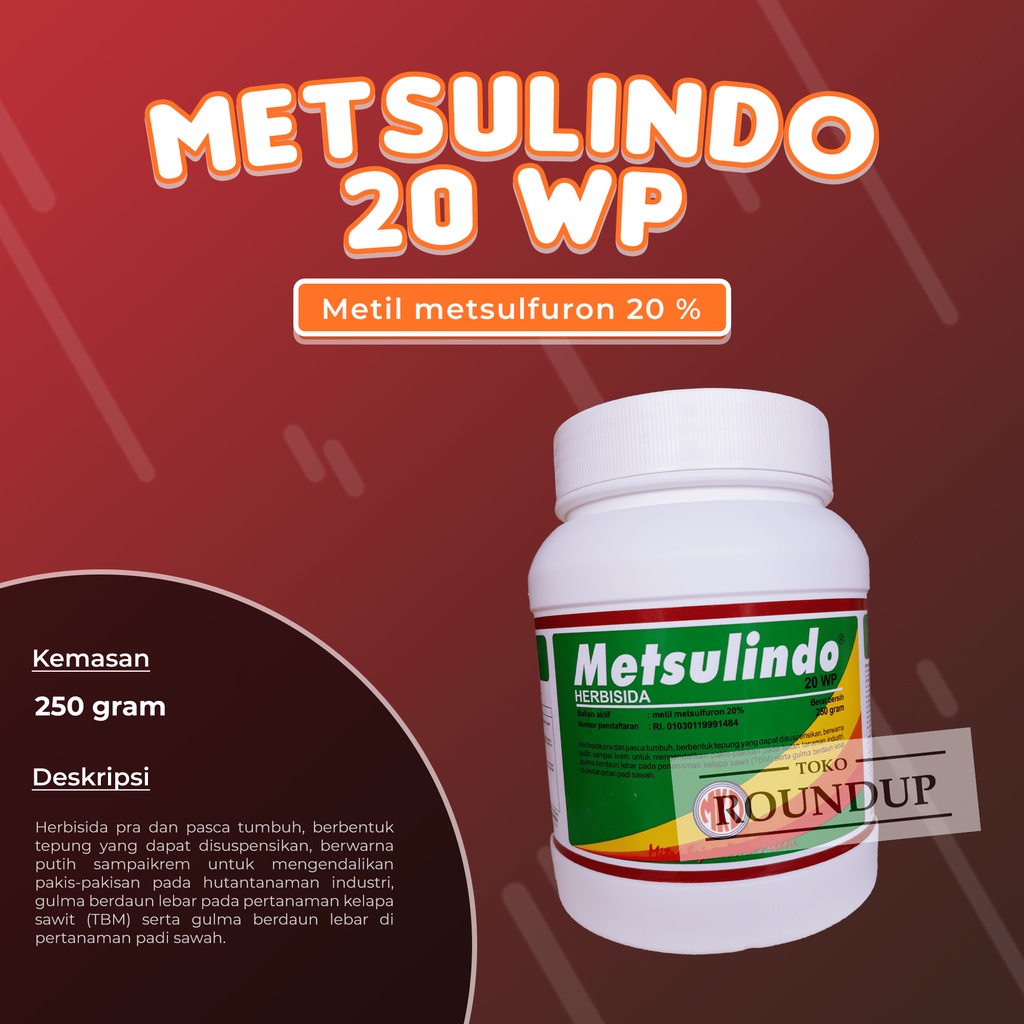 Jual Metsulindo 20 WP 250 gram | Herbisida / Racun untuk Gulma Berdaun ...