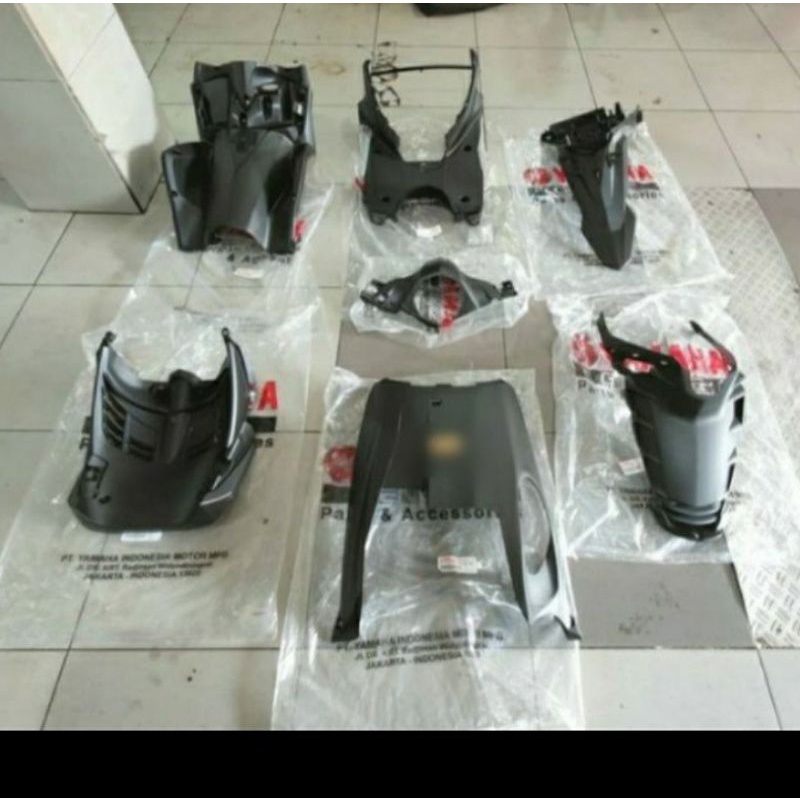 Jual COVER BODY KASAR FULL SET MIO SOUL GT 115 HITAM ASLI ORIGINAL ...