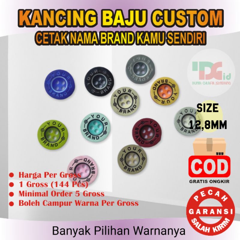 Jual Polyester Resin Buttons Customized Brand Kancing Baju Kustom Nama ...