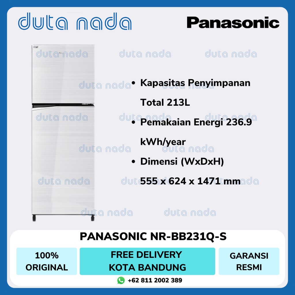 Jual PANASONIC KULKAS 2 PINTU NR-BB231Q-S | Shopee Indonesia