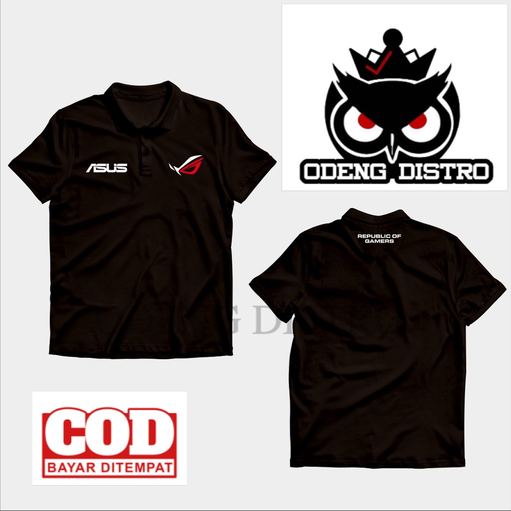 Jual Polo Shirt Kaos Polo Asus ROG Republic of Gamers Kaos Game Baju ...