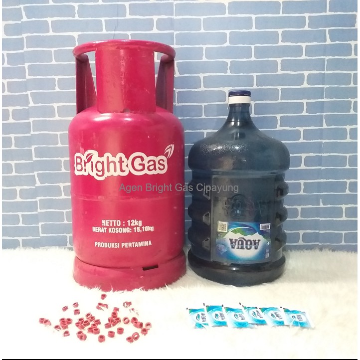 Jual PAKET BRIGHT GAS 12 KG PLUS ISI + AQUA GALON ISI | Shopee Indonesia
