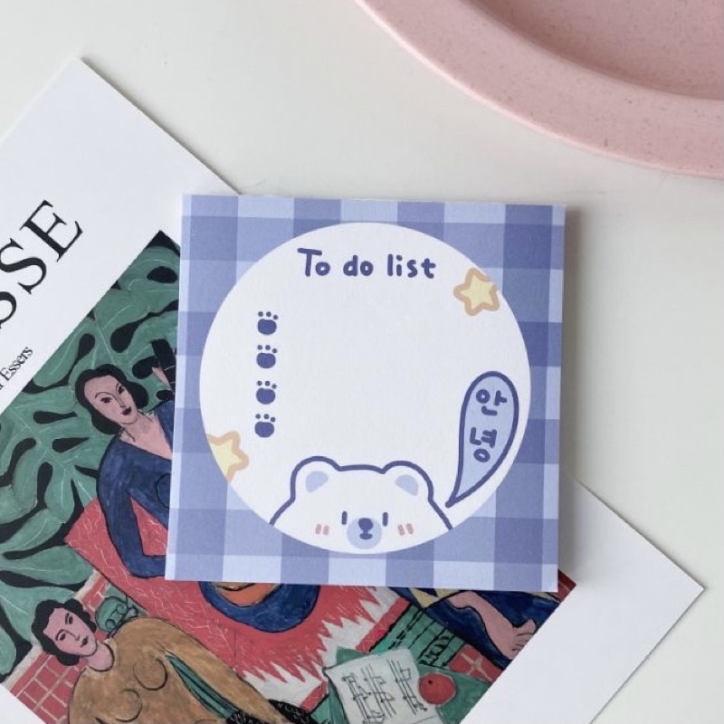 Jual [cozystuffid]memo pad bear isi 10 lembar aesthetic untuk bullet ...