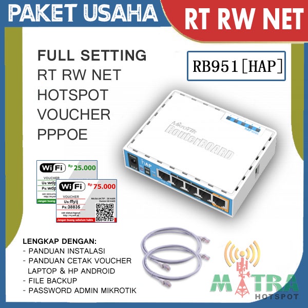 Jual Mikrotik RB951ui2nd LENGKAP FULL SETTING VOUCHER HOTSPOT RT RW NET ...
