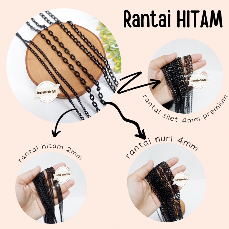 Jual (roll -16meter) RANTAI SILET 3mm / RANTAI HITAM / ANEKA RANTAI ...