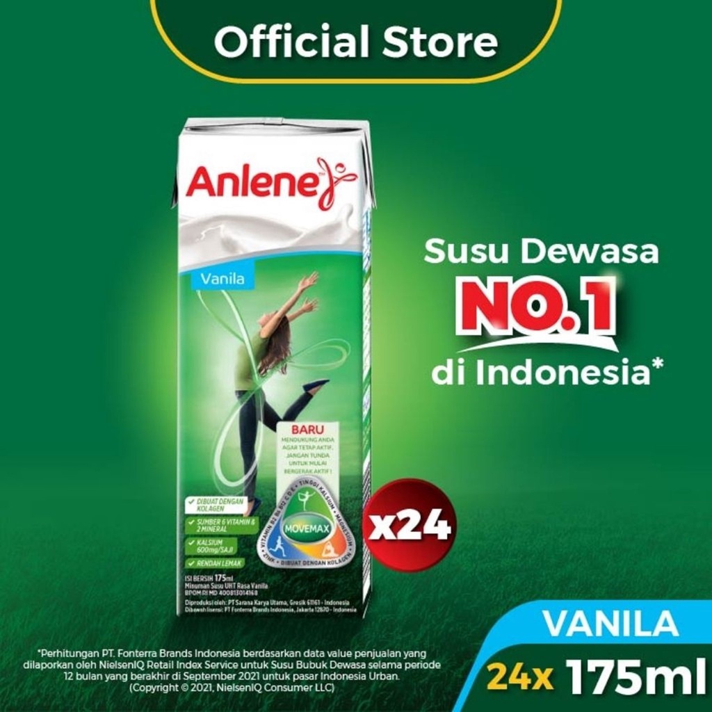 Jual Anlene Susu UHT Vanila 24 x 175 mL | Shopee Indonesia