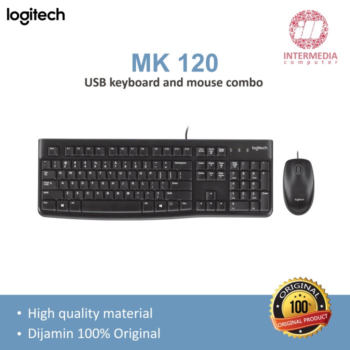 Jual Paket Keyboard Dan Mouse Combo Logitech MK 120 USB MK120 | Shopee ...