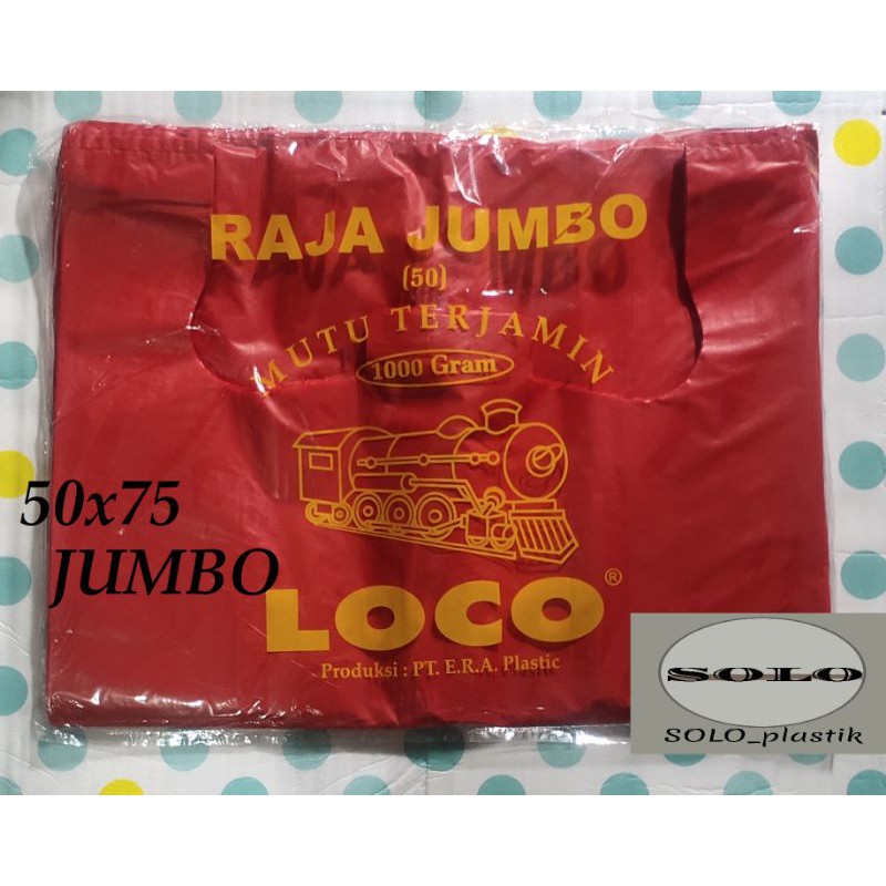Jual Kantong Plastik Loco Raja Jumbo Tebal Merah uk 50x75 cm 50 x 75 ...