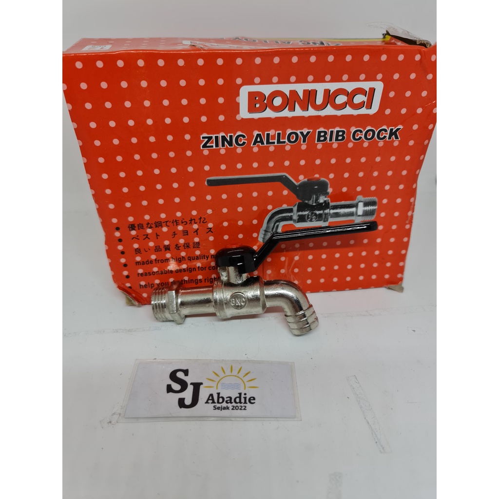 Jual (6 PCS) Kran Tembok Bola BONUCCI Cor Hitam 1/2 - 3/4 Inch | SJ ...