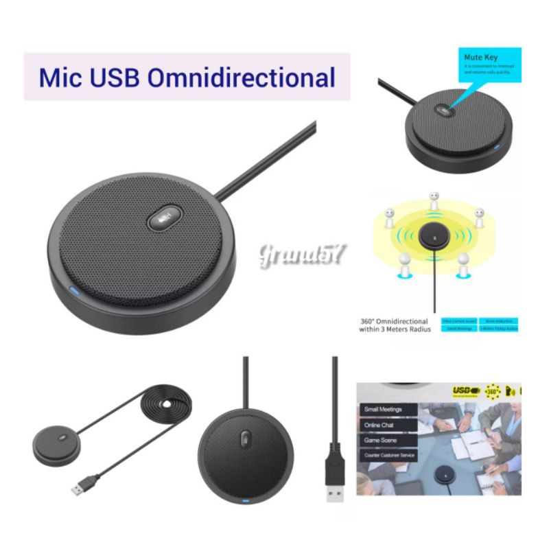 Jual Mic Omnidirectional USB Conference mikrofon zoom meeting rapat ...