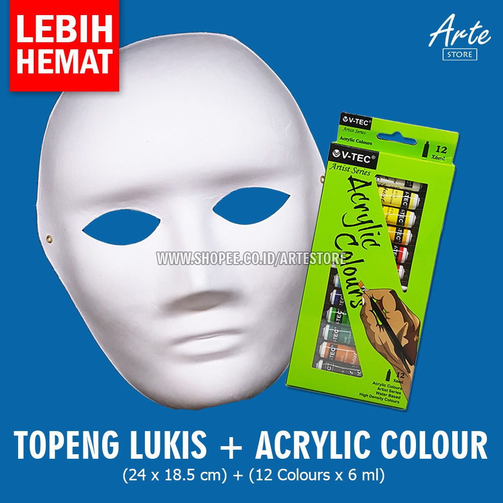 Jual PAKET MELUKIS (Topeng Lukis dan Cat Acrylic) | Shopee Indonesia