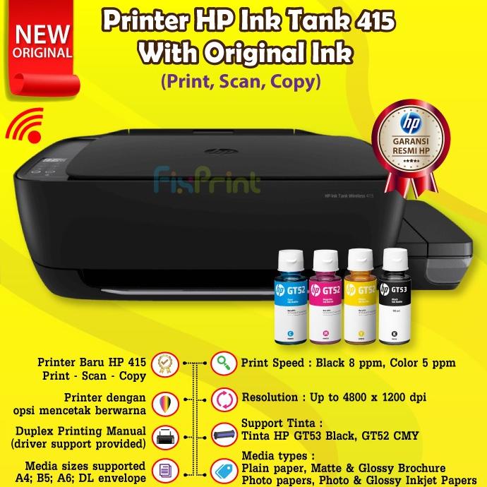 Jual Printer HP Ink Tank 415 Print Scan Copy WiFI Wireless All in one ...