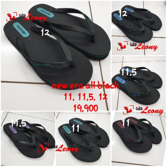 Jual Sandal jepit hitam laki-laki merk new era all black seri size 9,5 ...