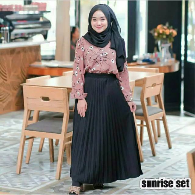 Jual SET MONALISA + ROK PLISKET / SUNRISE SET | Shopee Indonesia