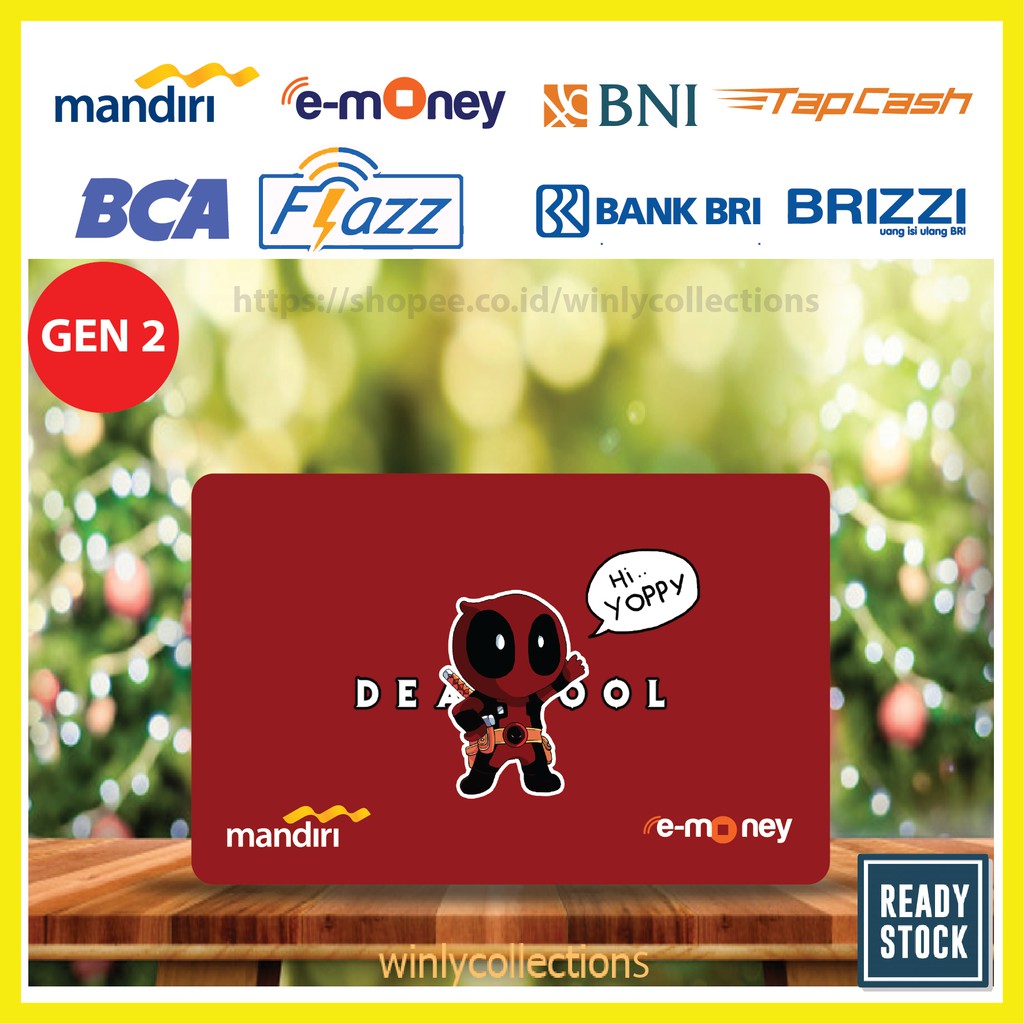 Jual KARTU EMONEY SUPERHERO DEADPOOL FLAZZ BCA GEN 2 MANDIRI TAPCASH ...