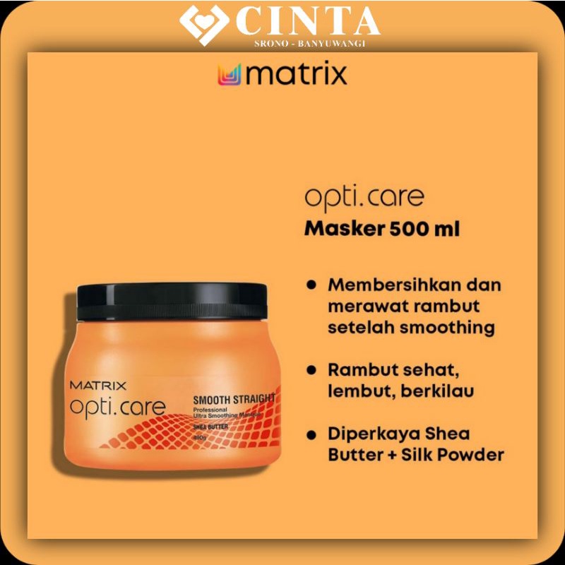 Jual Cinta Matrix Opti Care Smoothing Straight Mask 500 ml (Masker ...