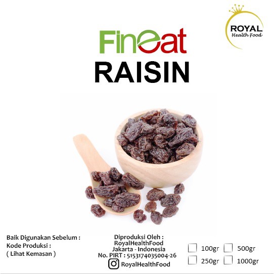 Jual Royal Dried Raisin (Kismis Hitam) 100 Gram | Shopee Indonesia