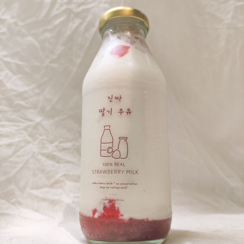 Jual Korean Strawberry Milk / Susu Stroberi Korea / 100% Real ...