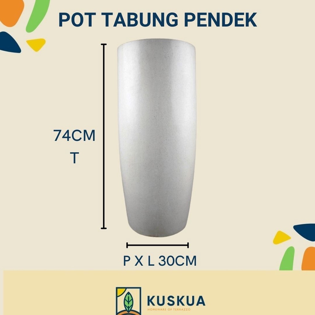 Jual Terazzo Pot Tanaman Bunga Besar Tipe Tabung Pendek Unik Minimalis ...