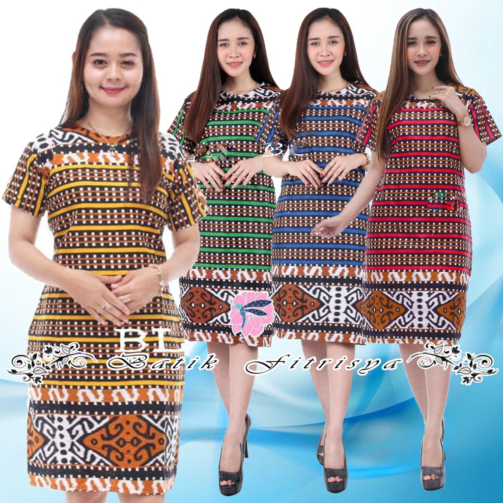 Jual PAKAIAN BATIK WANITA JUMBO DRESS XXXXL / 4L LENGAN PENDEK MOTIF ...