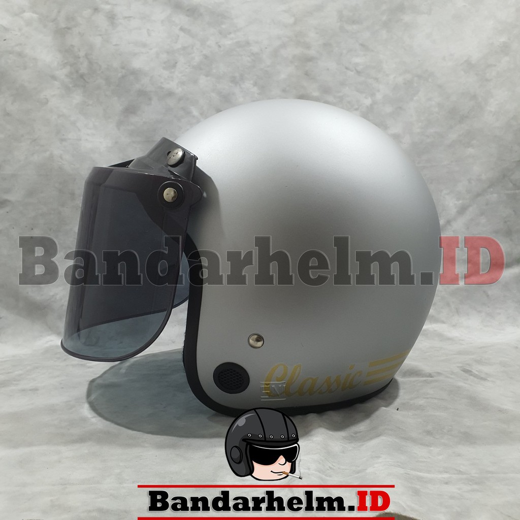 Jual Helm Bogo Classic Original Warna Silver Doff | Shopee Indonesia
