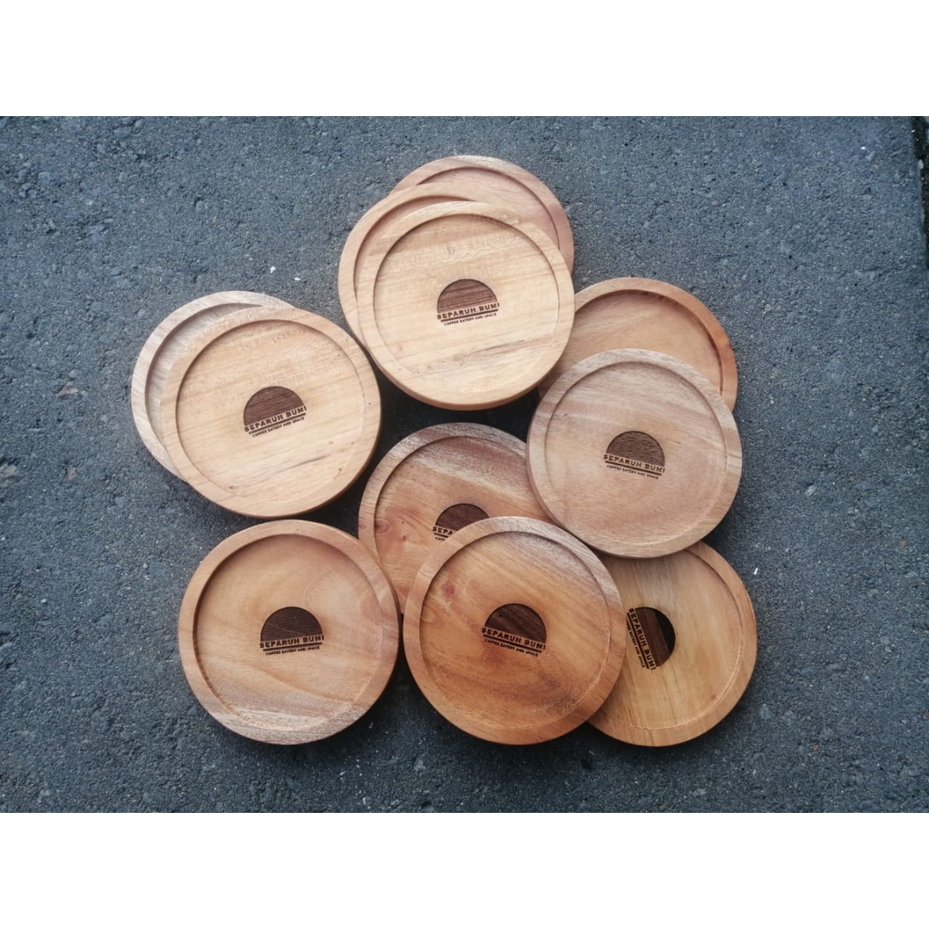 Jual Coaster Kayu Bulat Coffee Tray Bulat | Shopee Indonesia