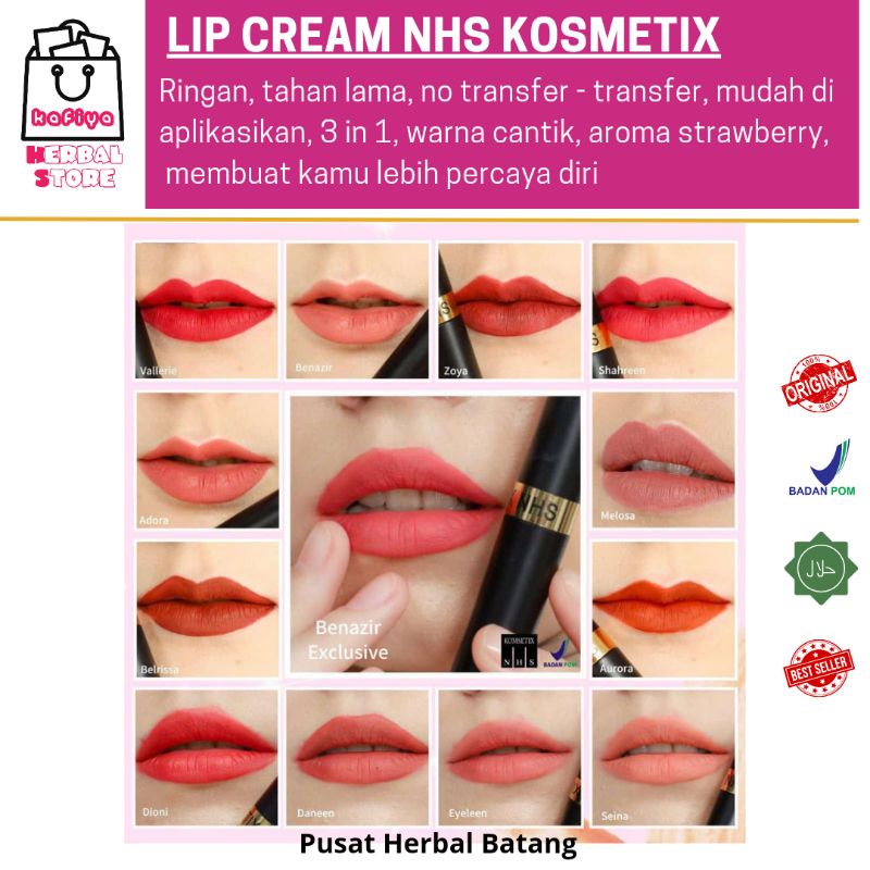 Jual LIP CREAM MATTE NHS / LIP CREAM NHS / KOMSETIX NHS / Strawberry ...