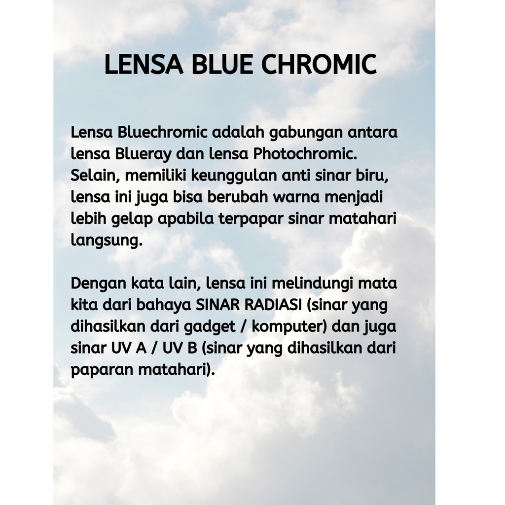 Jual LENSA BLUECHROMIC ANTIRADIASI GADGET DAN ANTI UV (MINUS DAN ...
