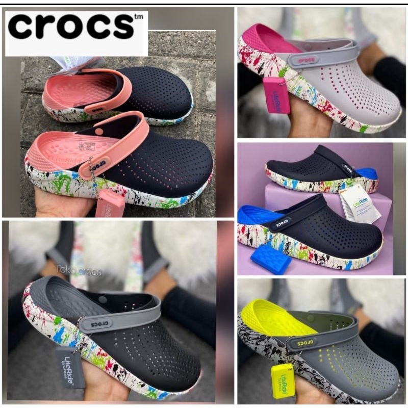 Jual SANDAL CROCS LITERIDE / CROCS LITERIDE CLOG MOTIF UNISEX/CROCS PRIA WANITA | Shopee Indonesia