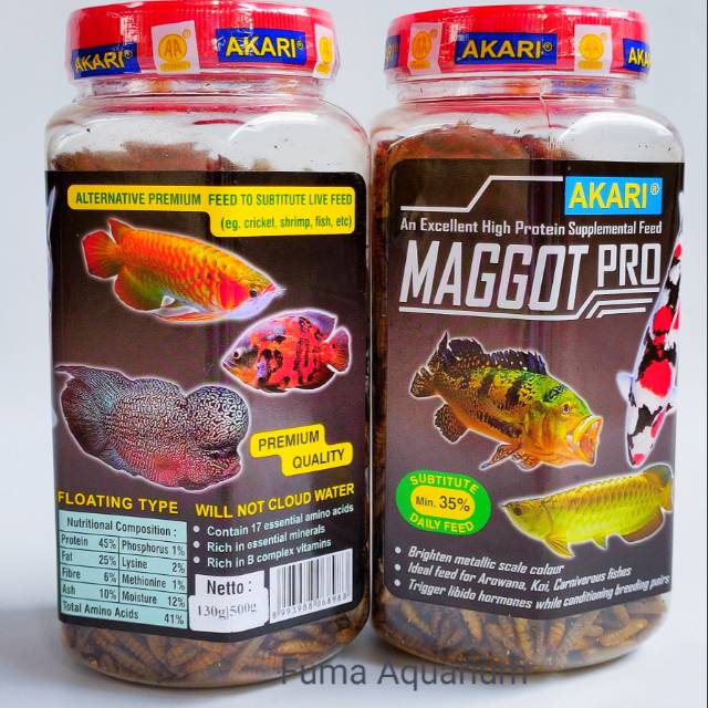Jual AKARI Maggot Pro 130gr Premium Maggot BSF Kering Pakan Arwana Koi ...