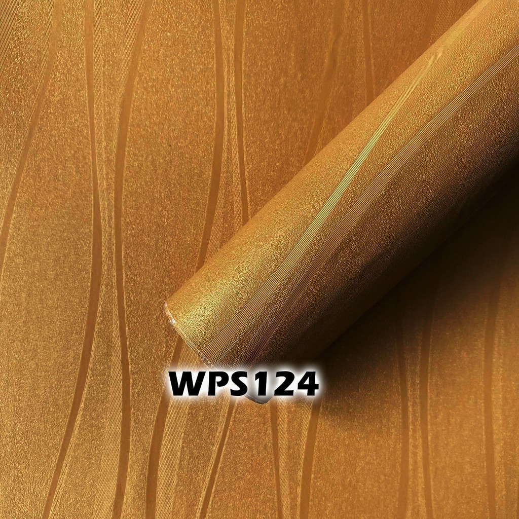 Jual METH WPS124 GOLD EMBOSS POLOS MOTIF SALUR EMAS WALLPAPER STICKER ...