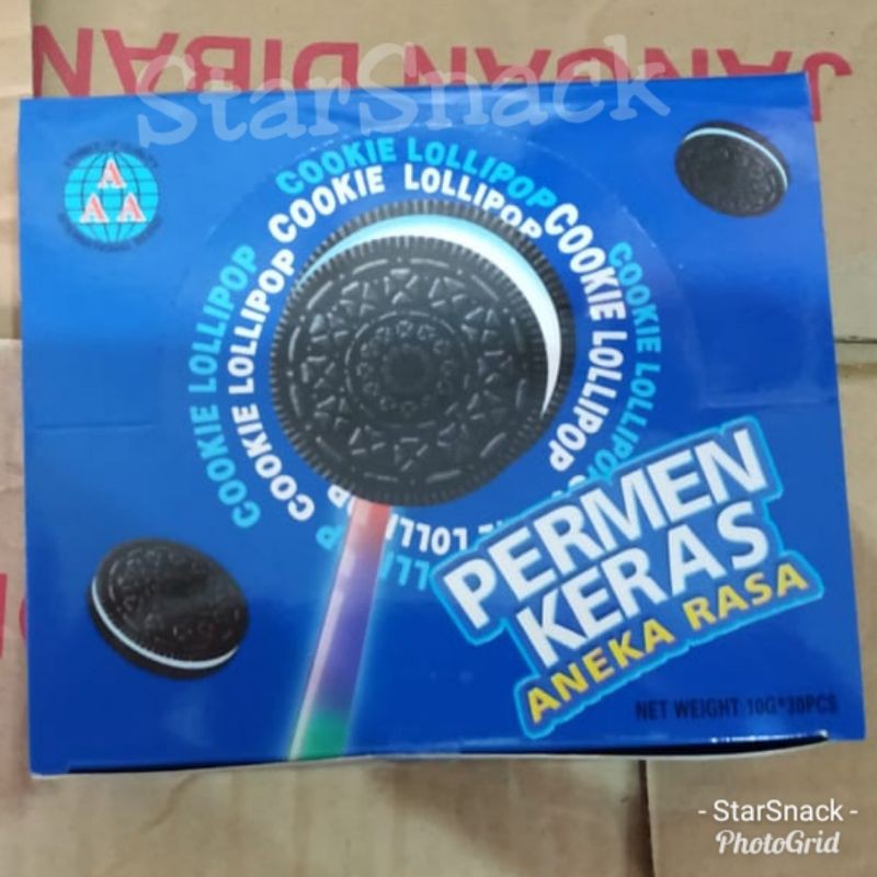 Jual AAA Permen keras Cookie Lollipop isi 30pc/kotak | Shopee Indonesia