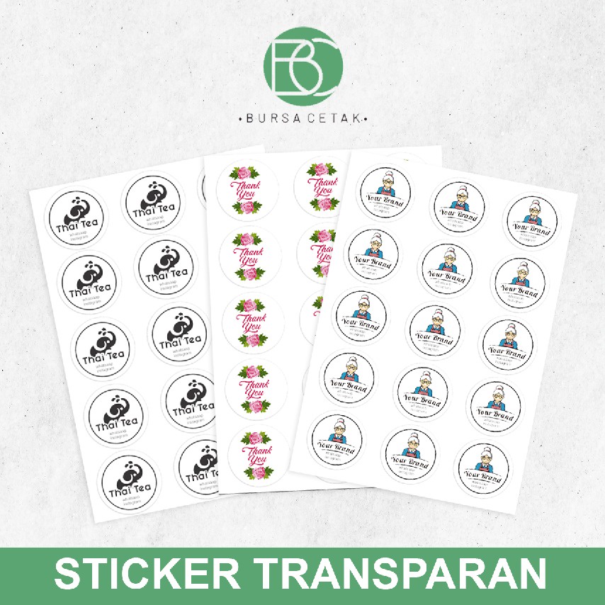Jual Cetak Sticker Transparant A3+ / Print Stiker Label Kemasan ...