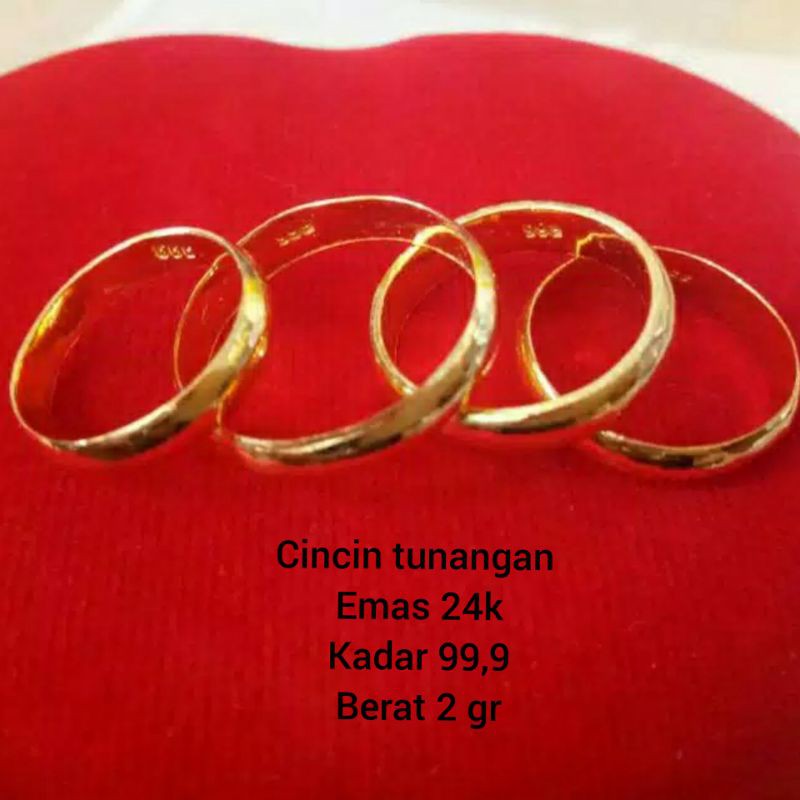 Jual Cincin tunangan emas asli 24k kadar 99,9% bisa ukir nama dalam | Shopee Indonesia