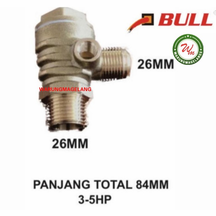 Jual Brass One way check valve kompresor 3-5HP BLOW06-610 BULL kuningan ...