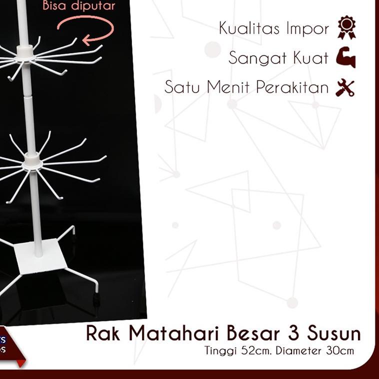Jual Rak Display Putar Matahari 3 susun Besi Kuat Tebal Impor | Shopee ...