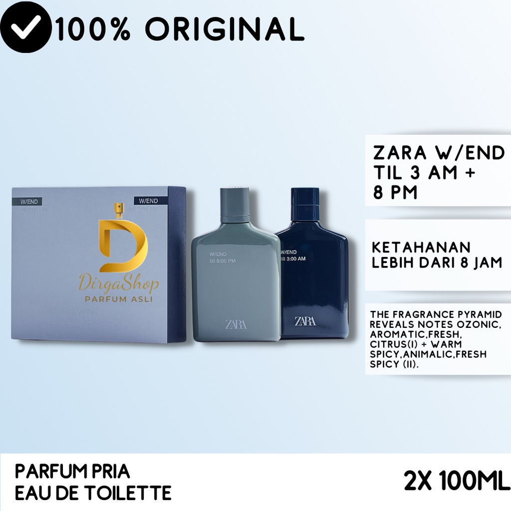 Jual PARFUM ORIGINAL ZARA W/END 8PM + W/END 3AM EDT FOR MEN BPOM SEGEL ...