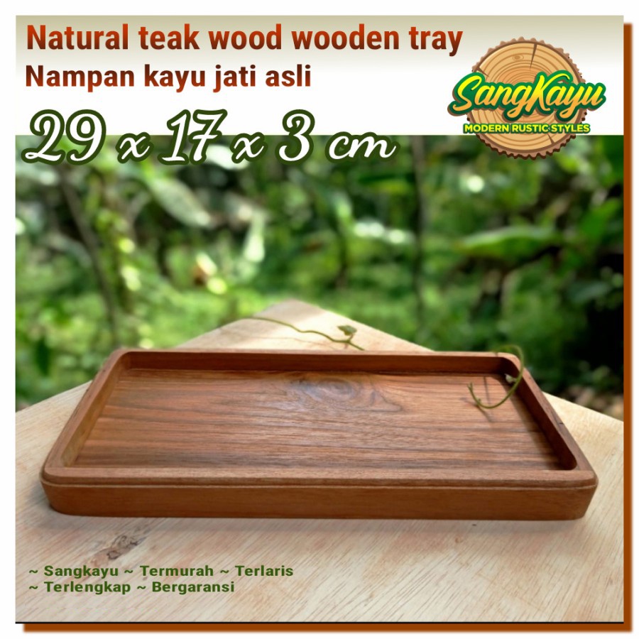 Jual SangKayu Nampan Kayu Jati Premium 29x17x3 cm Wooden Tray Teak Wood ...